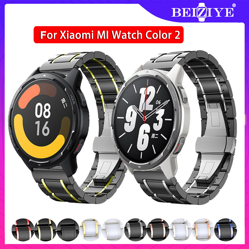 สายนาฬิกาสเตนเลสสำหรับ Xiaomi Mi Watch S1,สายรัดข้อมือโลหะที่ใช้งานได้ ...