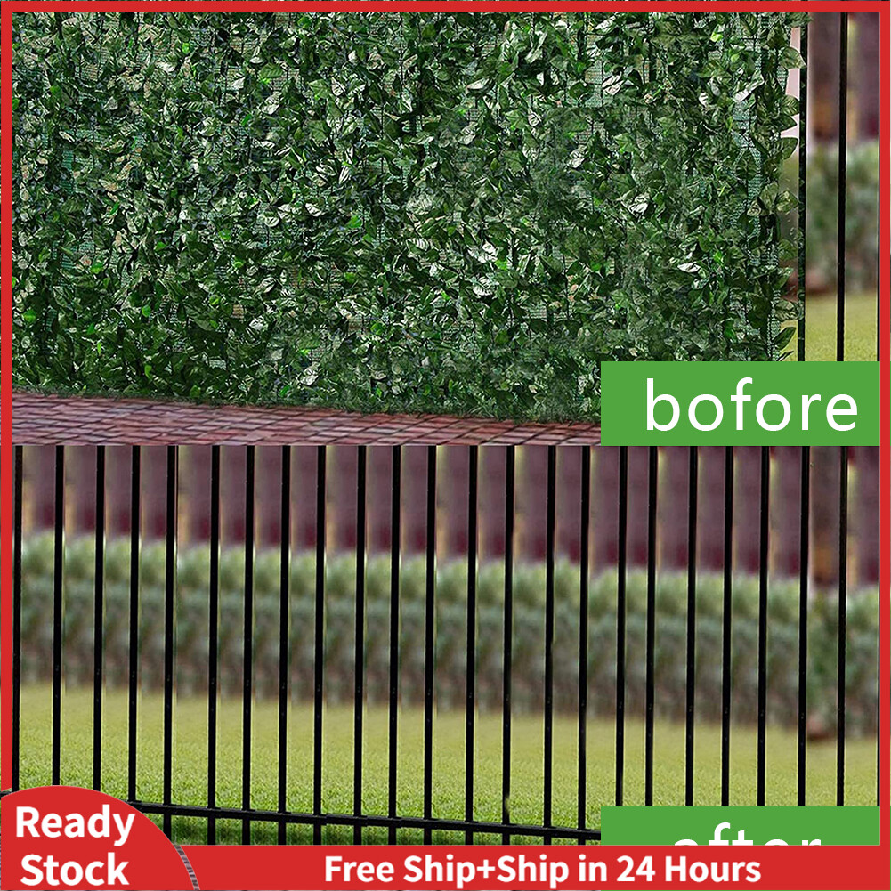 ประดิษฐ์ Hedge สีเขียวใบ Ivy กำบังรั้วผนังโรงงานหญ้าปลอมตกแต่งฉากหลัง ...