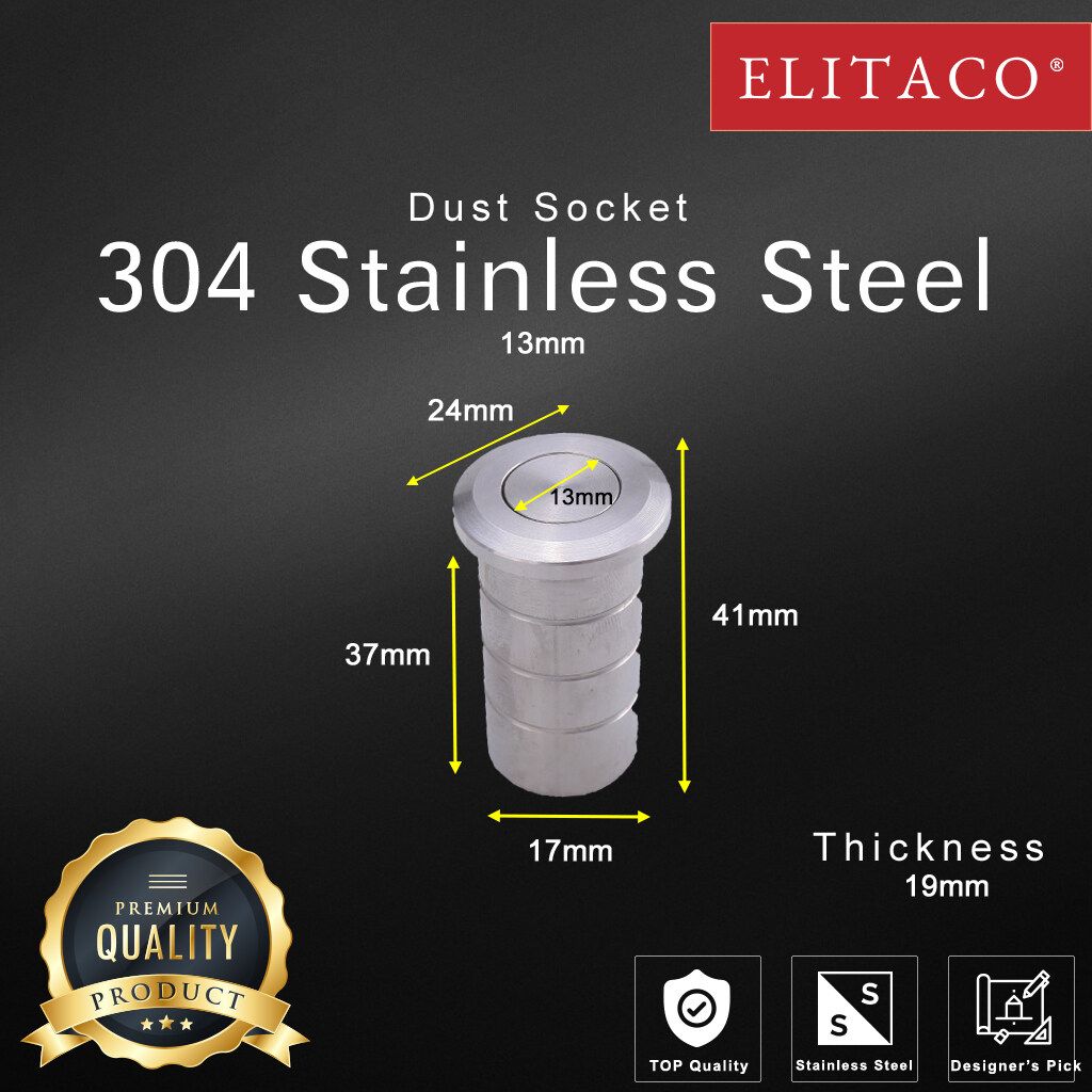 【ELITACO】Stainless Steel Silver Dust Socket For Flush Bolt Door Home ...