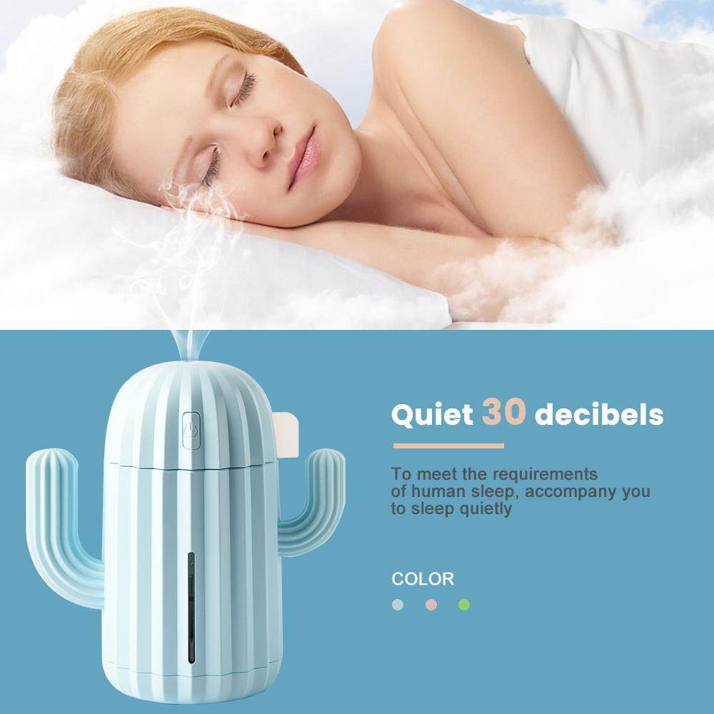 340ML USB Ultrasonic Air Humidifier Cactus Timing Aromatherapy ...