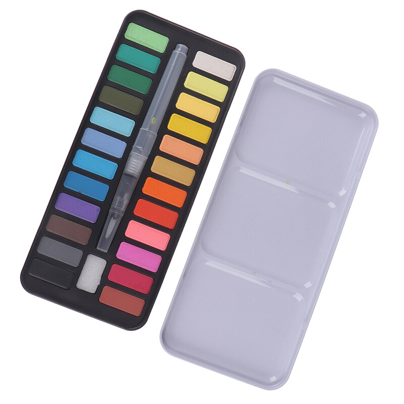 【Flash Sale】24 Colors Watercolor Paint Set With Brush Oil Painting ...