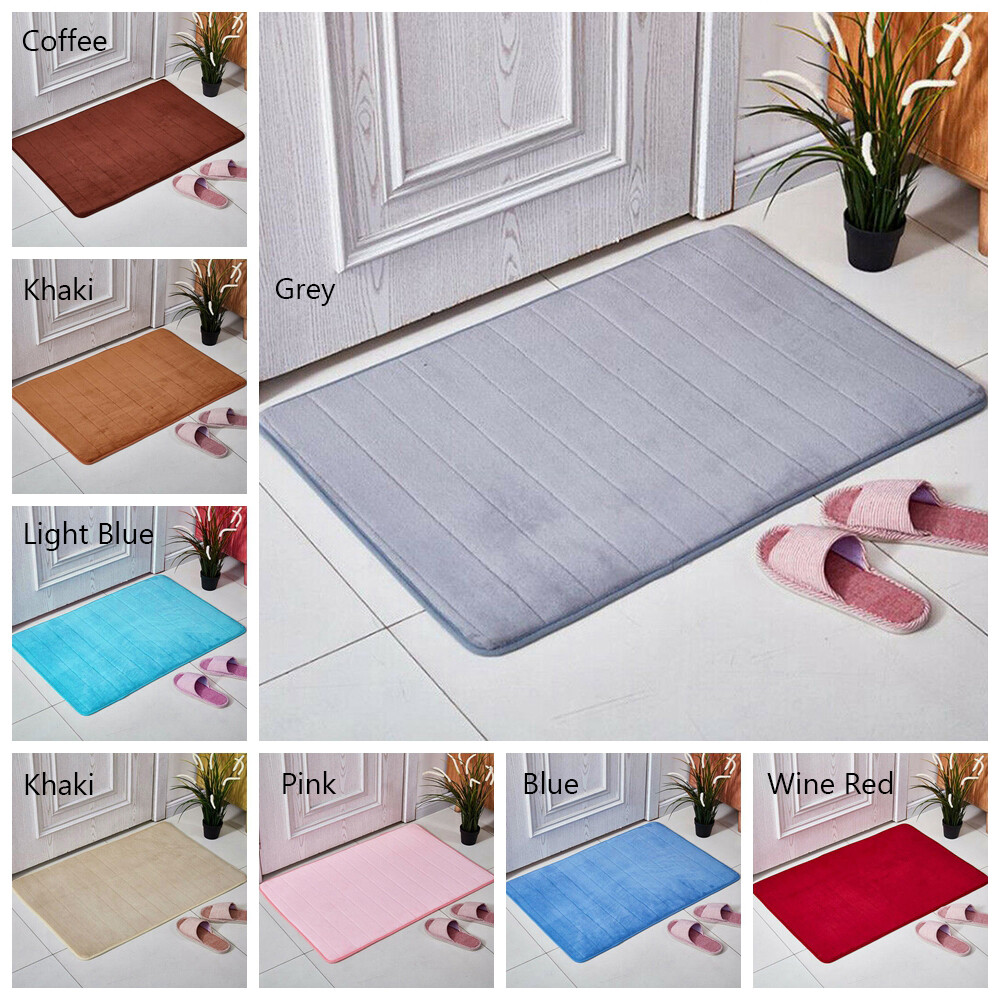 Soft Memory Foam Kitchen Toilet Doormat Bath Mat Bathroom Rug Shower ...