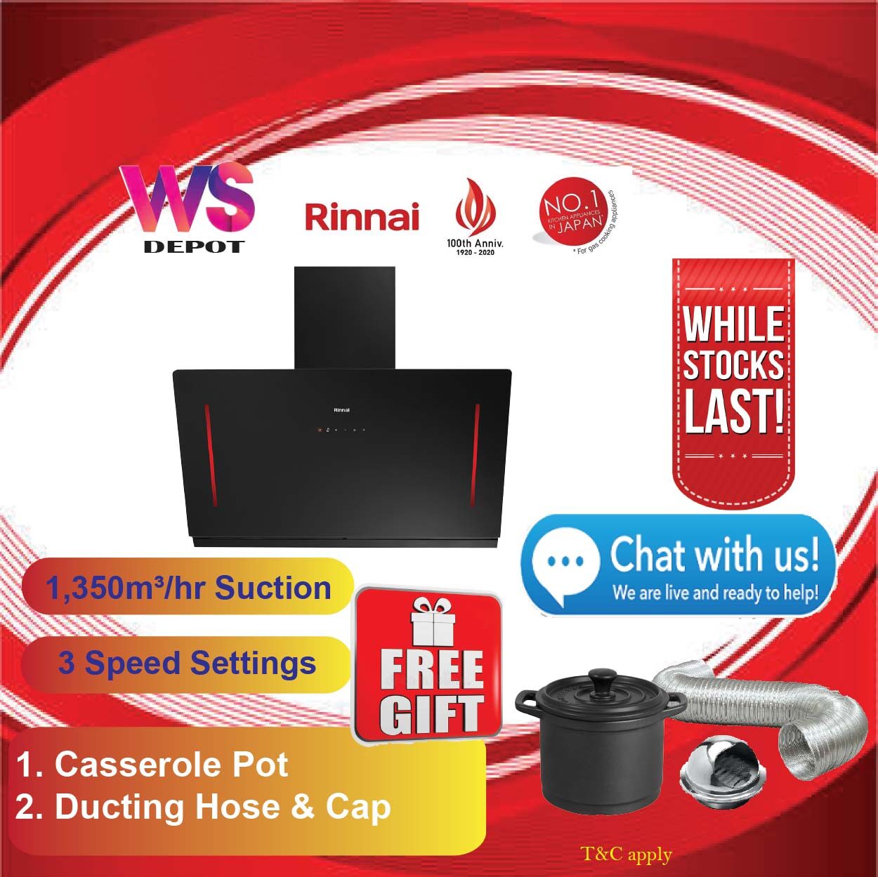 Rinnai RH-KT2959-GBV 90cm Slanted Cooker Hood | Lazada