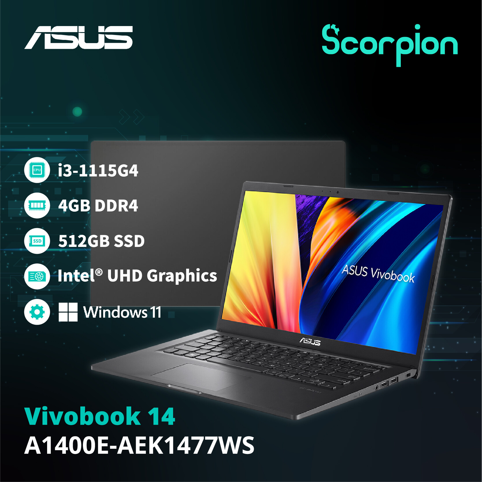 Asus Vivobook 14 A1400E-AEK1477WS Laptop | Lazada