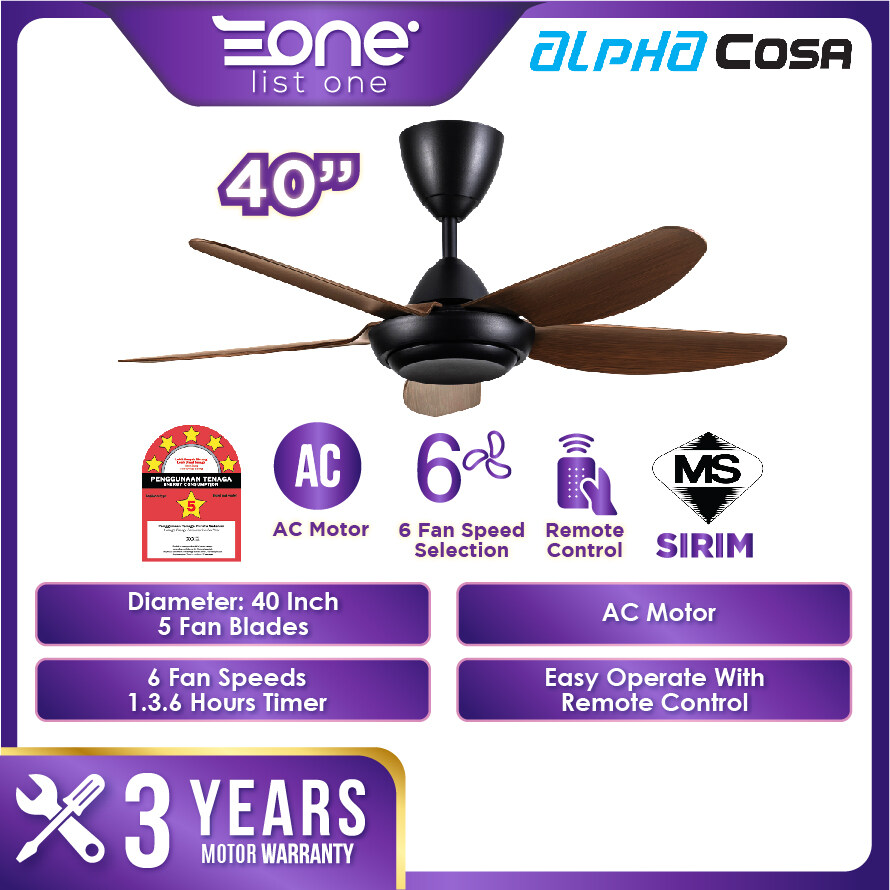 Alpha Cosa CX8 M1 56 Inch 5 Blades 6 Fan Speeds AC Motor Ceiling Fan M1 ...