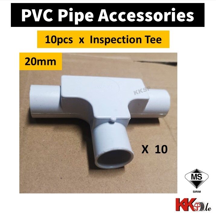 10pcs x 20mm PVC INSPECTION Tee (PVC pipe accessories) - White | Lazada