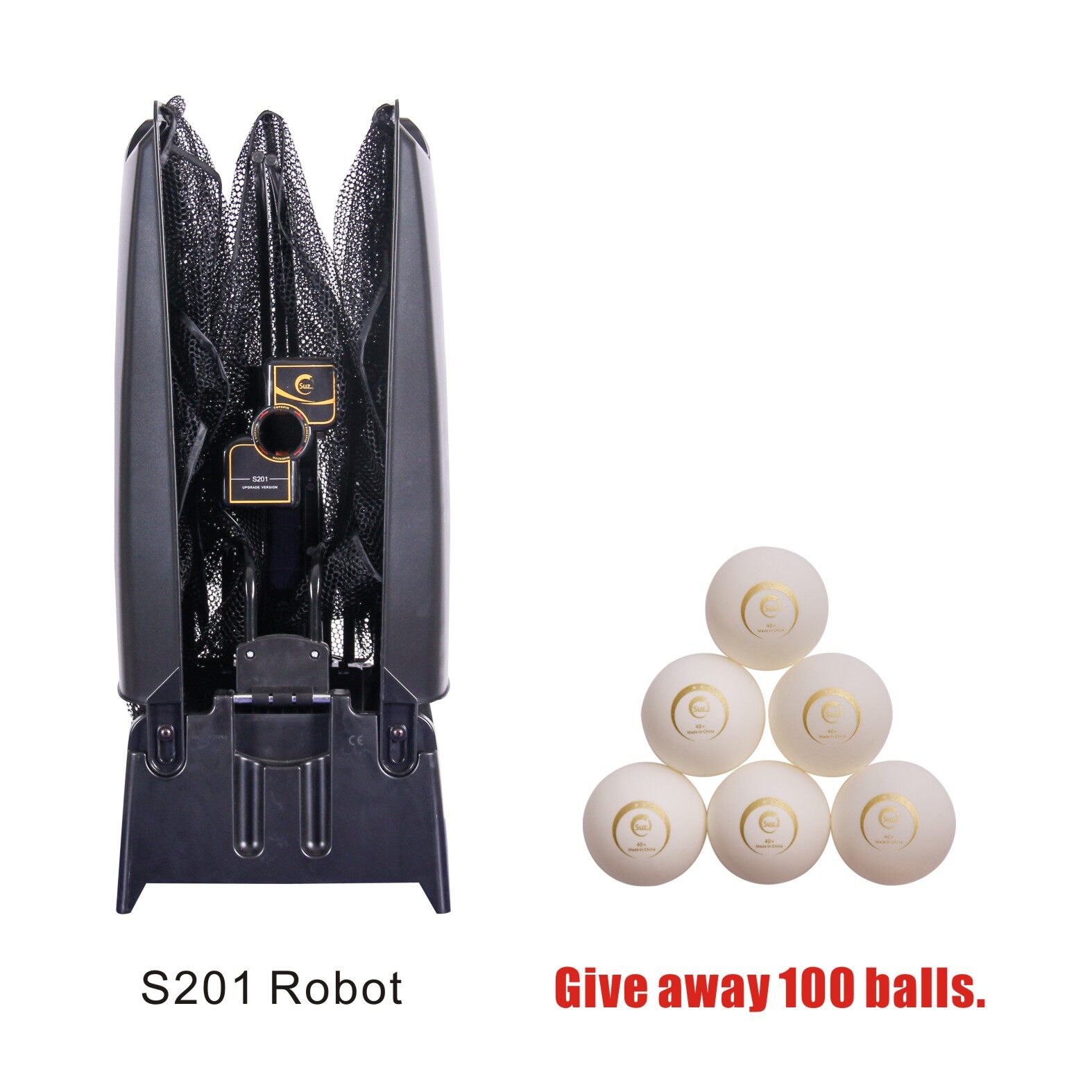 หุ่นยนต์ปิงปอง SUZ-S201,เครื่องลูกปิงปองอัตโนมัติ,เข็มขัดกู้คืนการปฏิบัติจับสุทธิให้ไป100ลูก ...