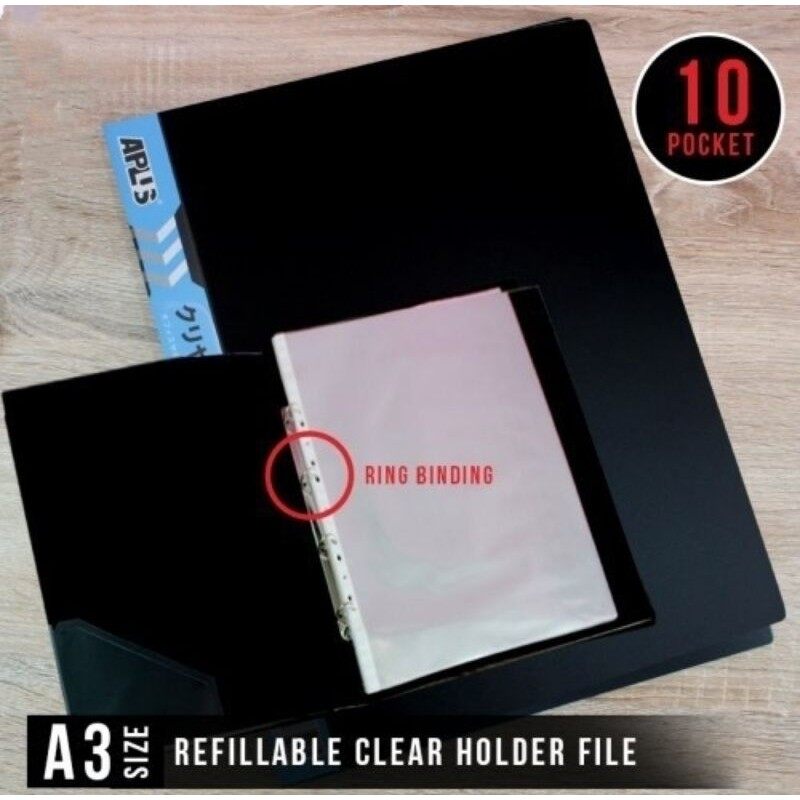 A3 Clear Holder File/ Refillable Clear Holder File / Non-Refillable ...