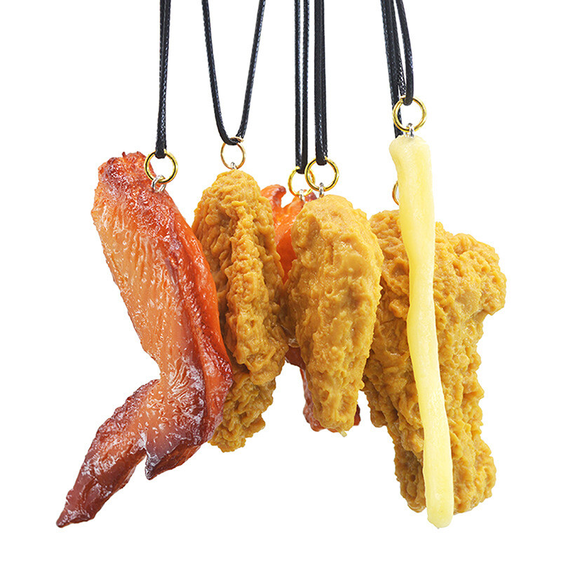 Buy 4 get 4% Imitation Food Keychain French Fries Chicken Nuggets Fried ...
