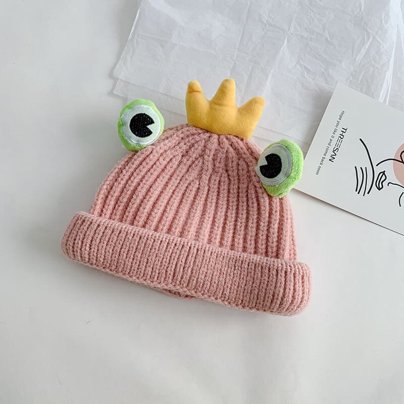 Winter Warm Baby Hat Cute Frog Shape Cap Kids Boys Girls Hats Solid ...