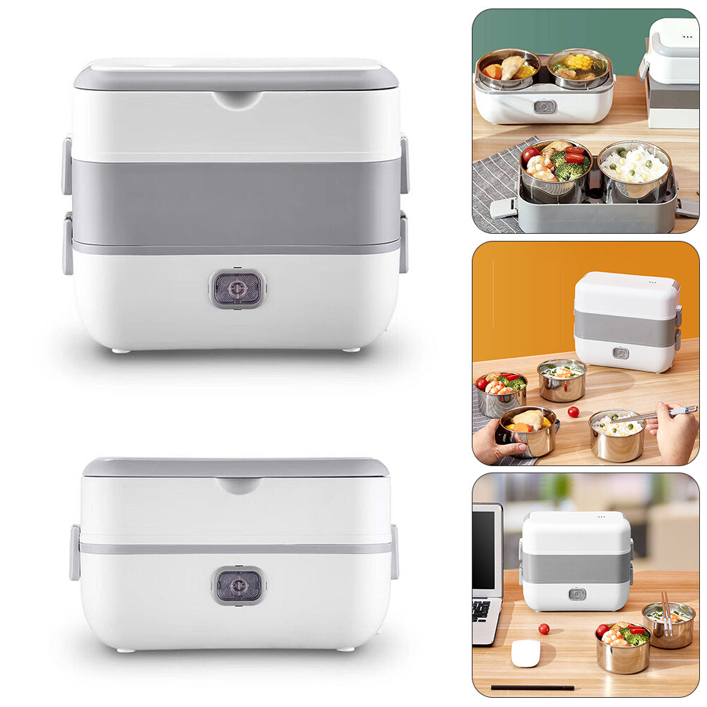 Electric Cooking Lunch Box Rice Cooker 2/4 Stainless Steel Liners ...