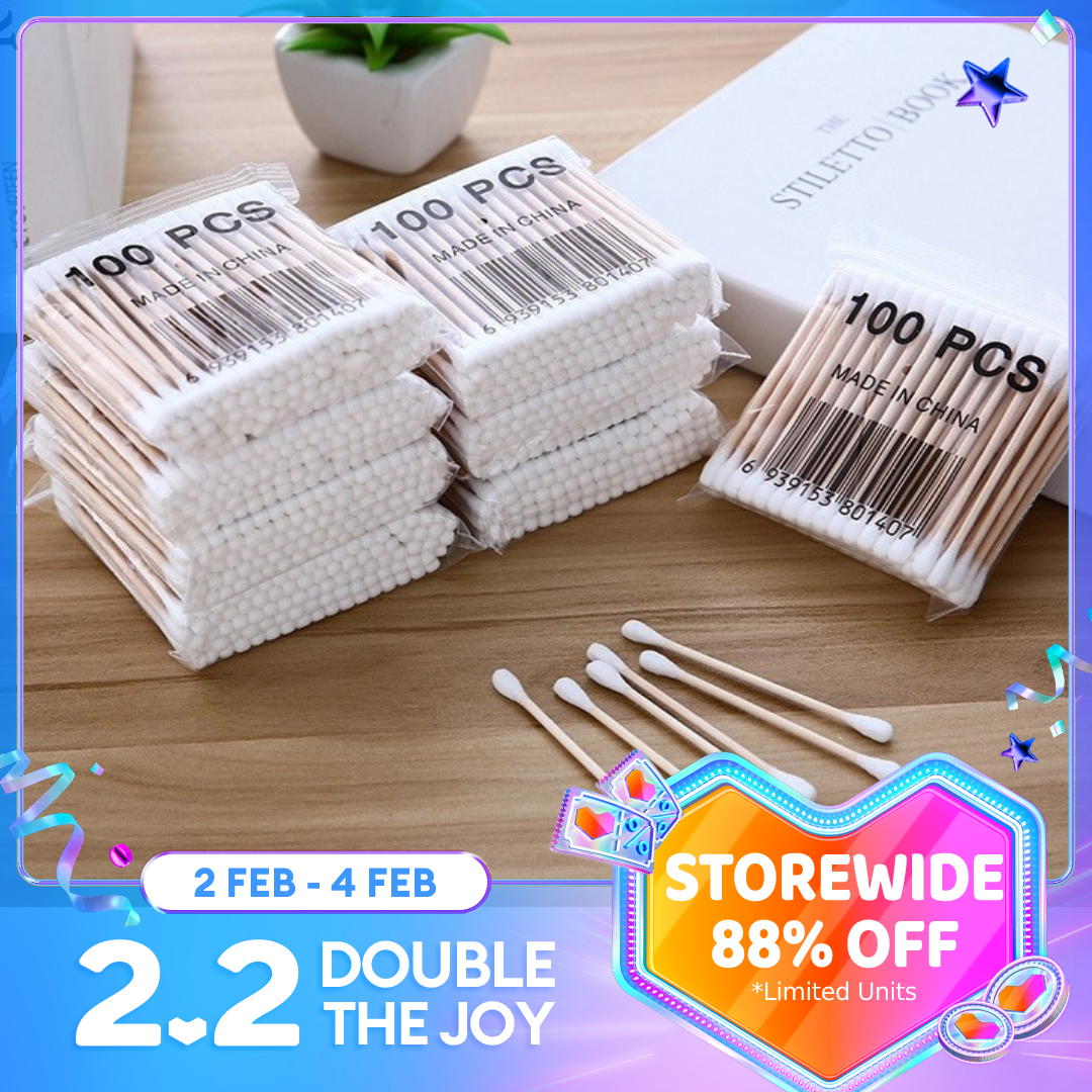 30/100 pcs double-headed cotton swab bamboo swab cotton swab wooden ...