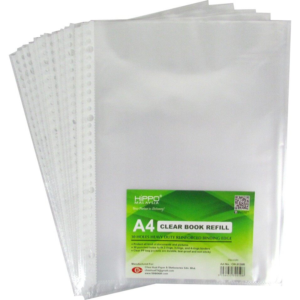 HIPPO REFILLABLE CLEAR BOOK/ CLEAR HOLDER - A4 SIZE CH3120 | Lazada