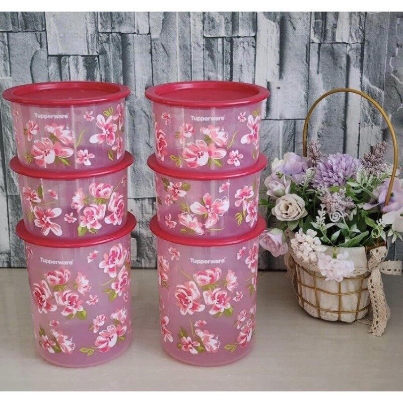 Tupperware Bloom Delight One Touch Set/ Tupperware Murah/ Tupperware One Touch/ Bekas Kuih Raya ...