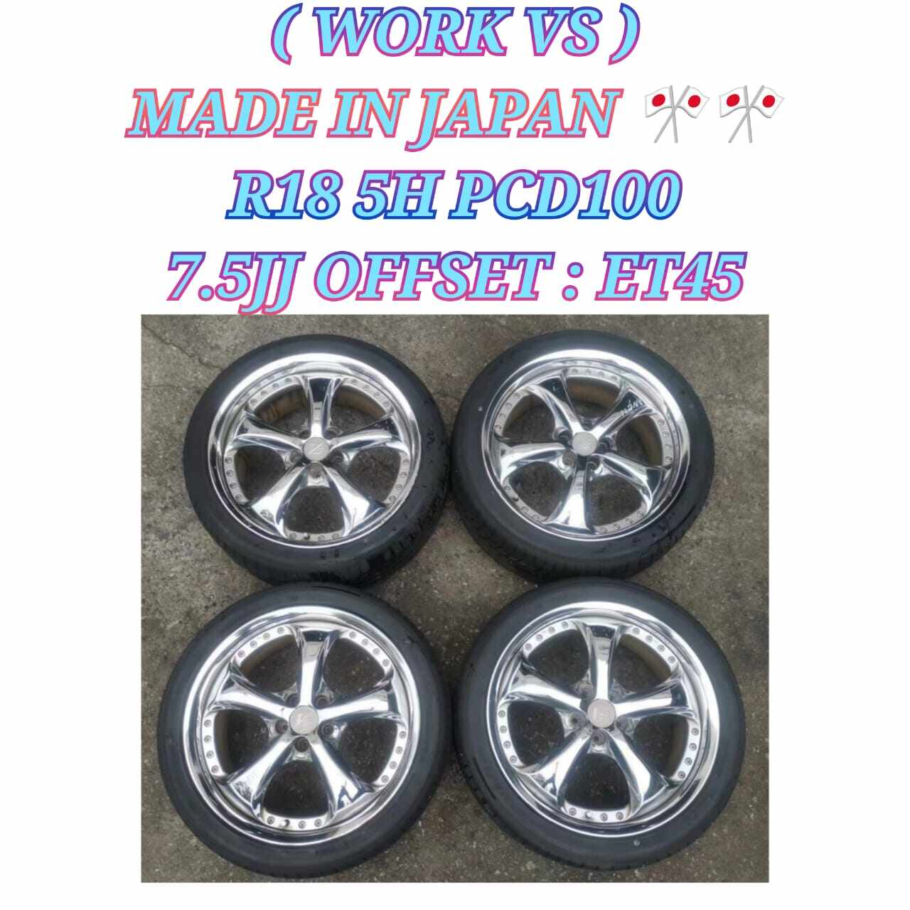 Sport Rim Work VS R18 5H PCD100 7.5JJ Offset +45 ( Made in Japan ) For ...