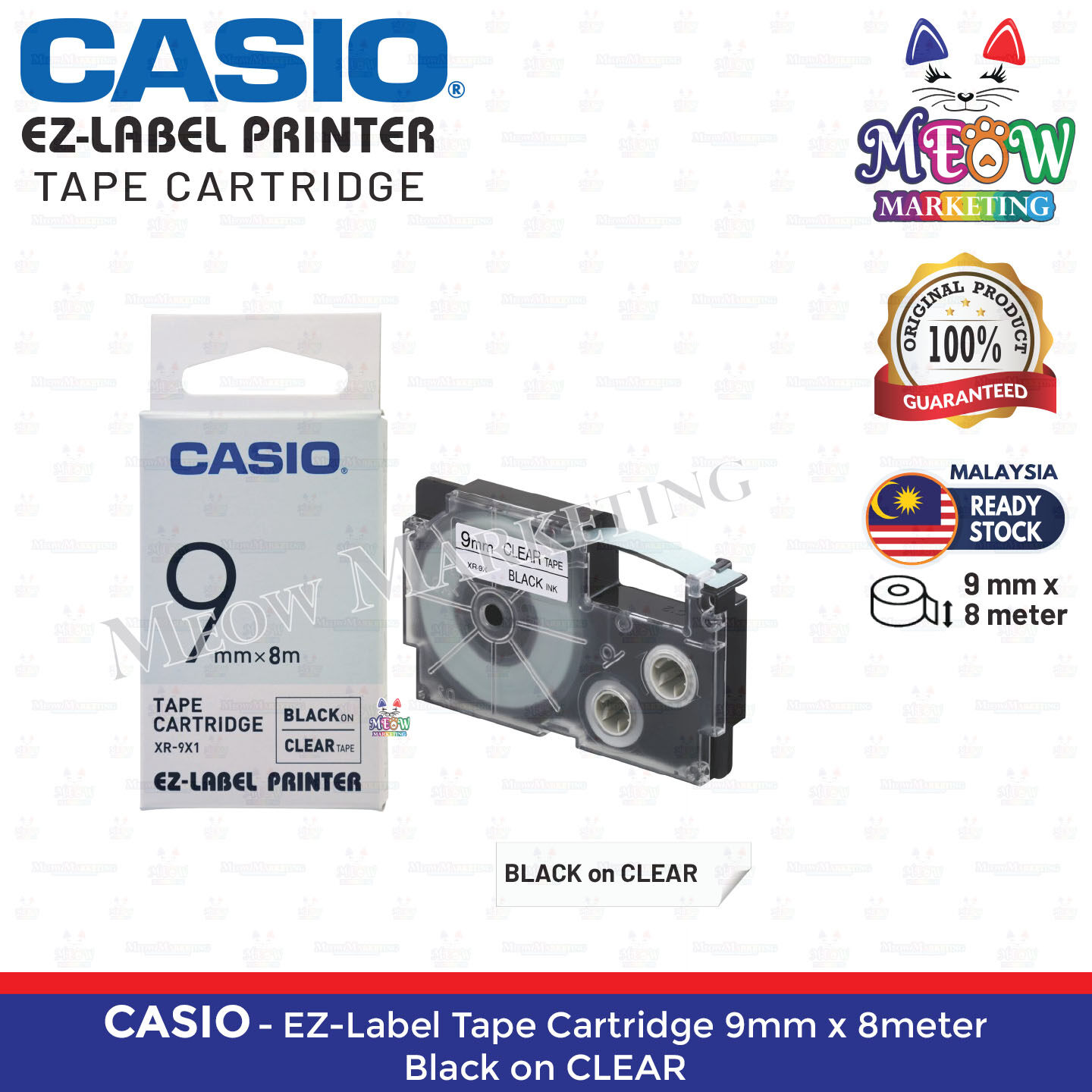 Casio EZ Label Printer Tape Cartridge (ORIGINAL) for Casio Label Printer - 9mm | Lazada
