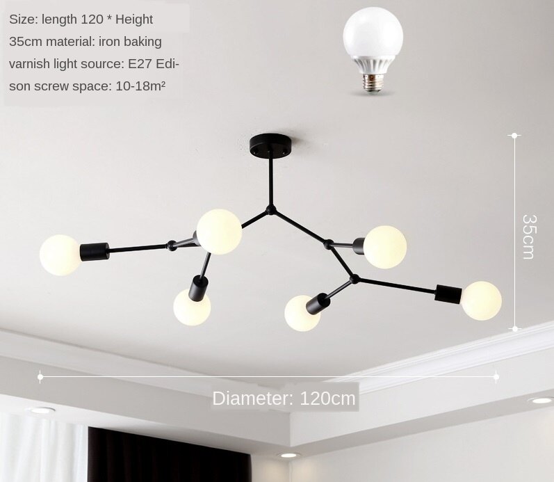 Modern LED Ceiling Chandelier Lighting Living Room Bedroom Molecular ...