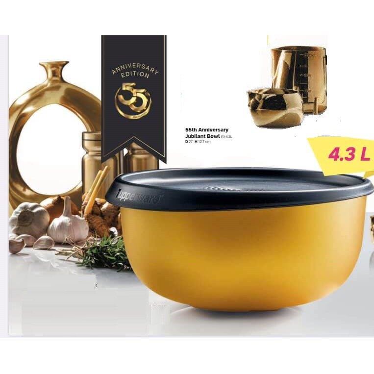 Tupperware Gold 55th Anniversary One Touch Jubilant Bowl 4.3L | Lazada