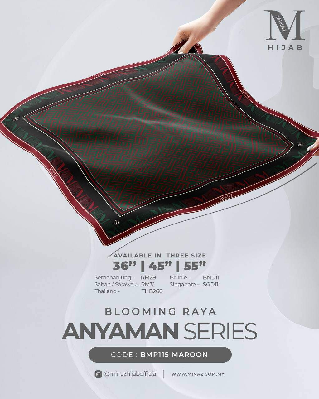 MINAZ HIJAB AIDILAHDA (HARAMAIN) & RAYA 2023 TUDUNG BAWAL COTTON BIDANG ...