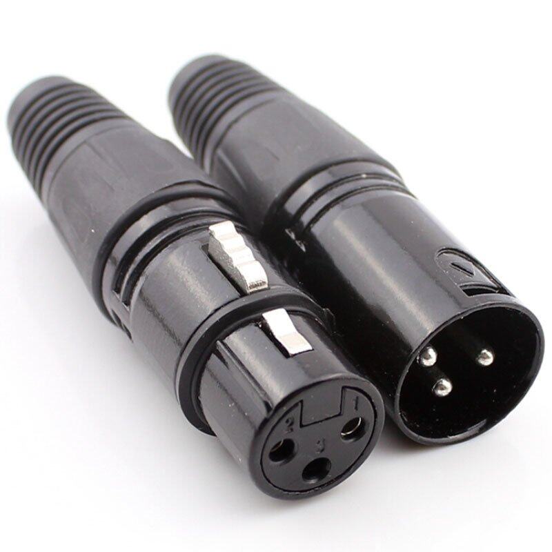 1Pair XLR 3 Pin Male & Female MIC Snake Plug Audio Microphone Cable ...