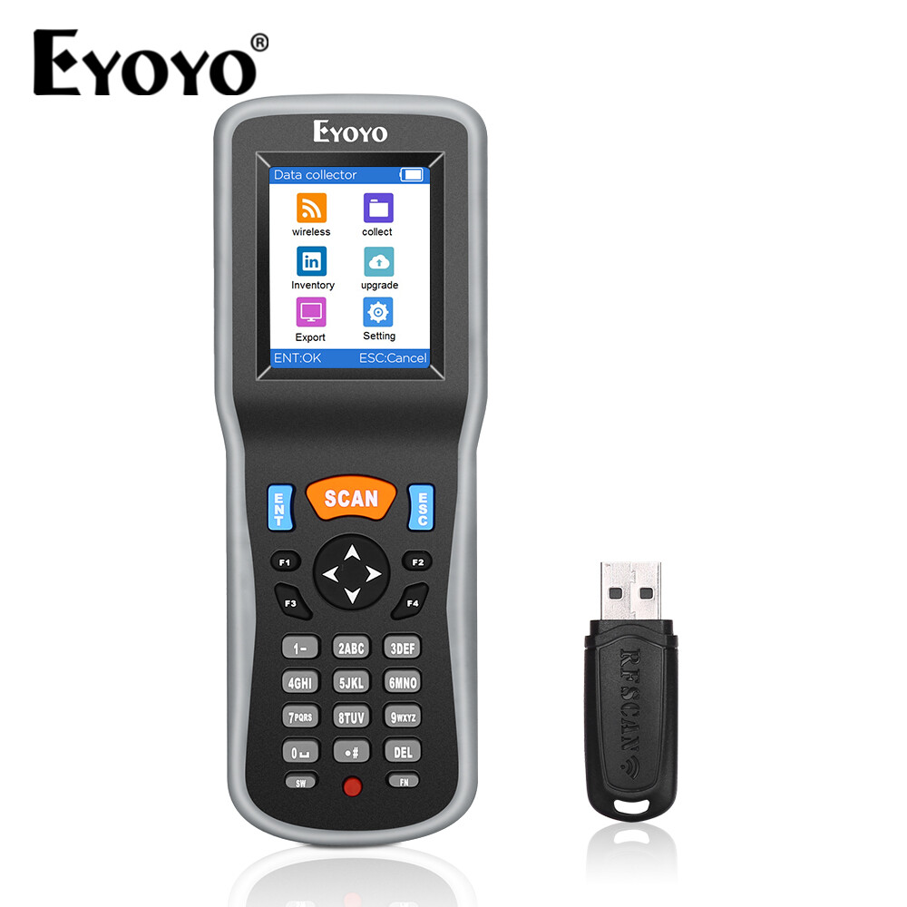 Eyoyo 3in1ไร้สายเครื่องสแกนบาร์โค้ดข้อมูลสะสมสินค้าคงคลังเคาน์เตอร์บาร์ ...