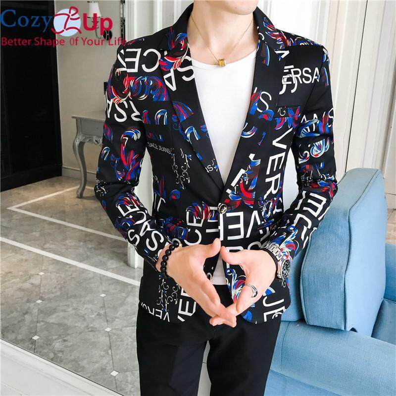 Cozy Up Unique designs Stage Costume Tuxedos Blazer Men Slim fit Letter ...