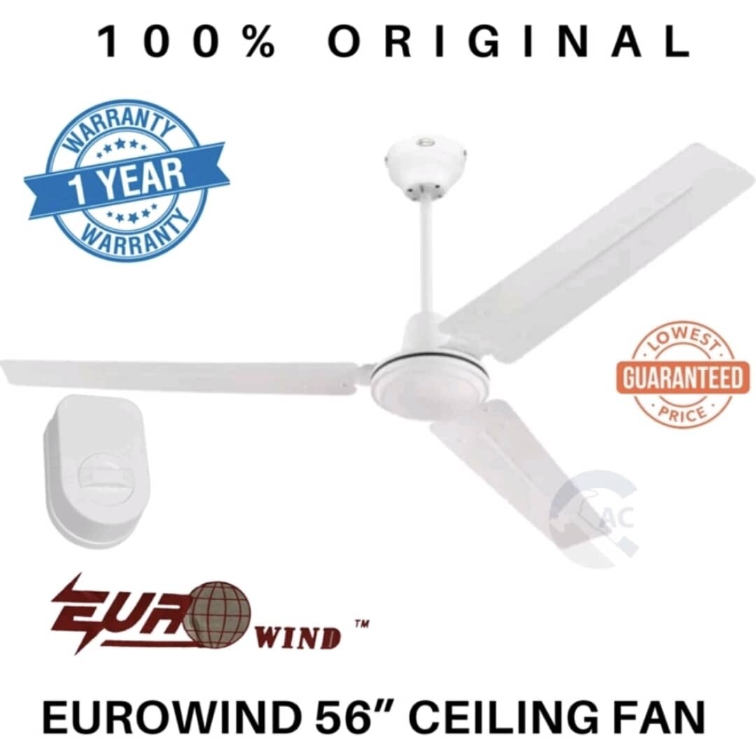 ***OFFER*** EUROWIND CEILING FAN 56”/WHITE CEILING FAN (1CARTON /3 UNIT ...