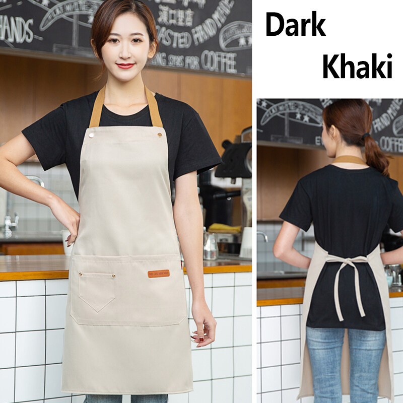 Waterproof apron Adjustable hang neck apron coffee shop fashion apron ...