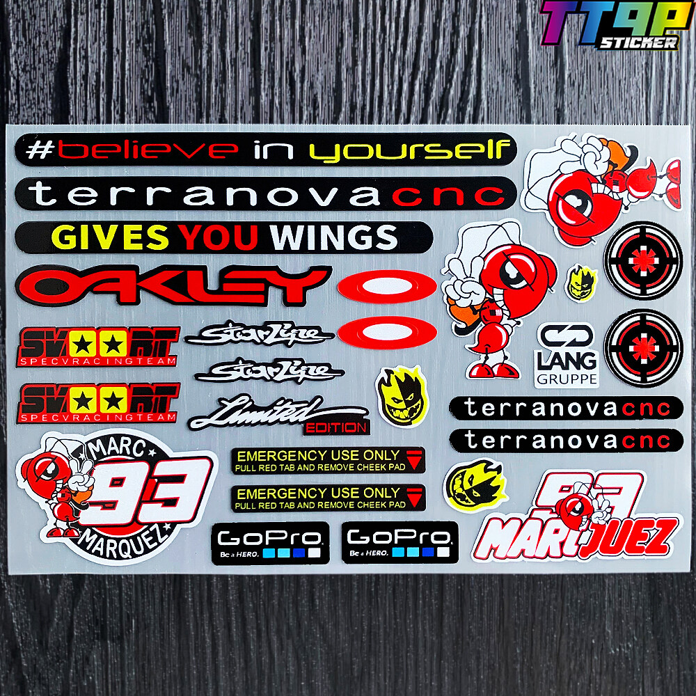 93 Marquis Ant Helmet Sticker GoPro Red Bull Reflective Lens Decal ...
