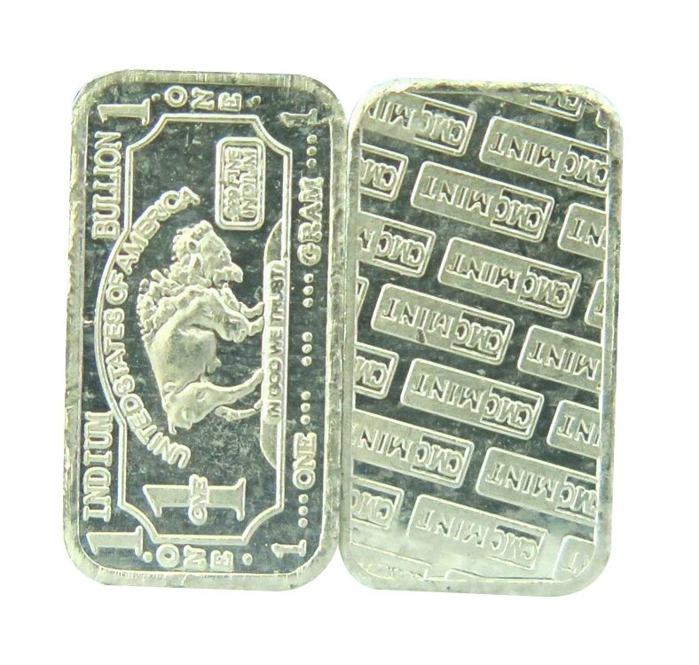 1 gram USA American Buffalo .999 Fine Indium Bullion Bar In Element CMC ...