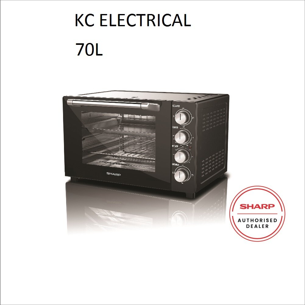 Sharp 70L Electric Oven with Convection & Rotisserie Function EO709RTBK ...