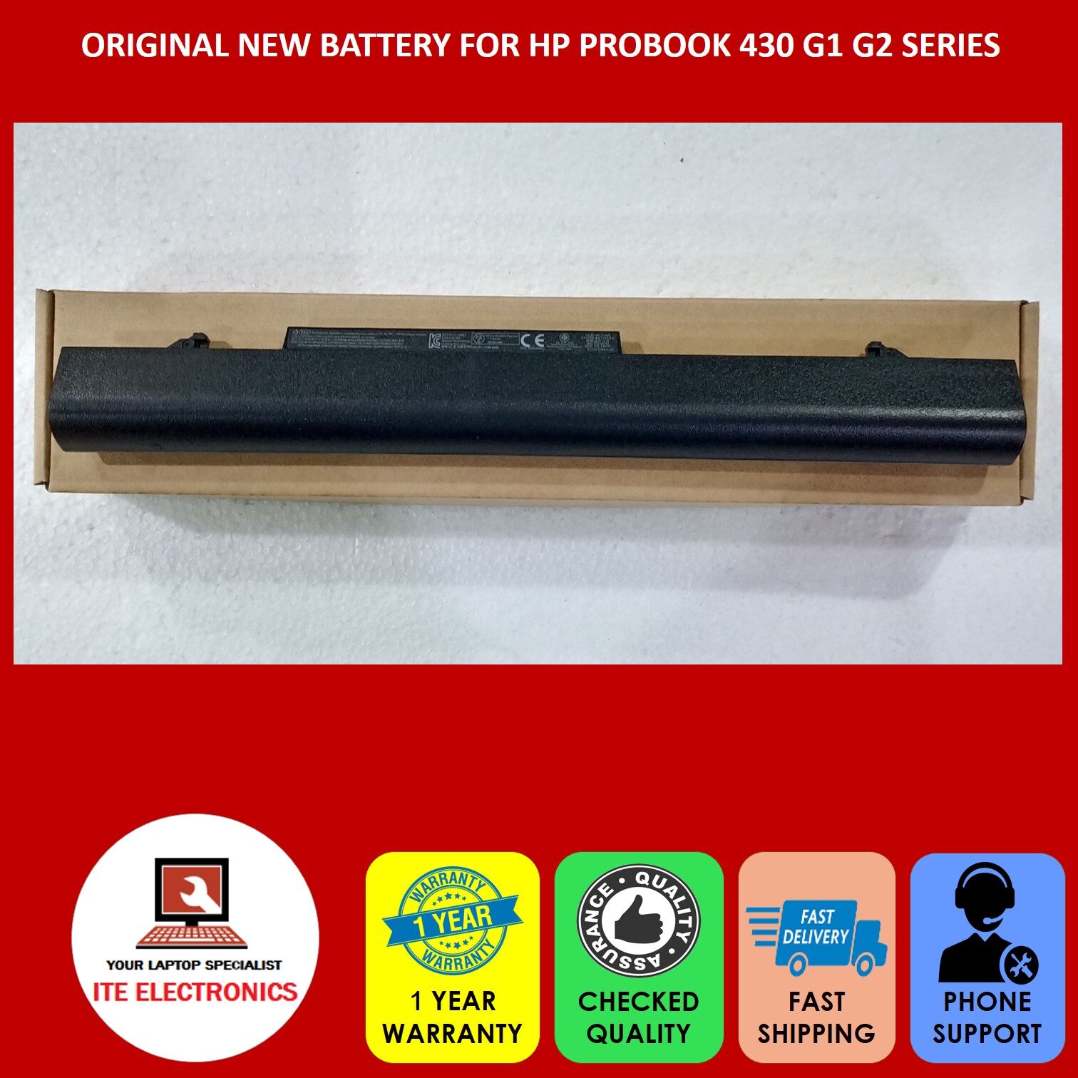 ORIGINAL NEW RA04 HP PROBOOK 430 G1 G2 SERIES BATTERY 4 CELLS 41Wh HSTNN-IB4L HSTNN-W01C RA04XL ...
