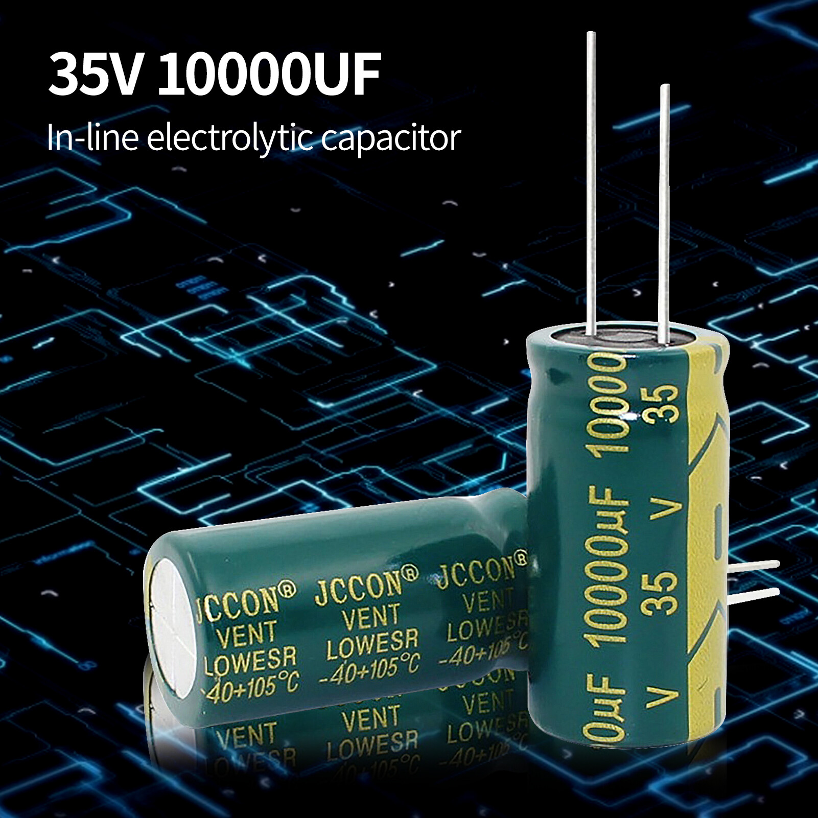 ตัวเก็บประจุชนิดอลูมิเนียมอิเล็กโต5,5ชิ้น35V 10000UF 18*35มม. ความถี่ ...