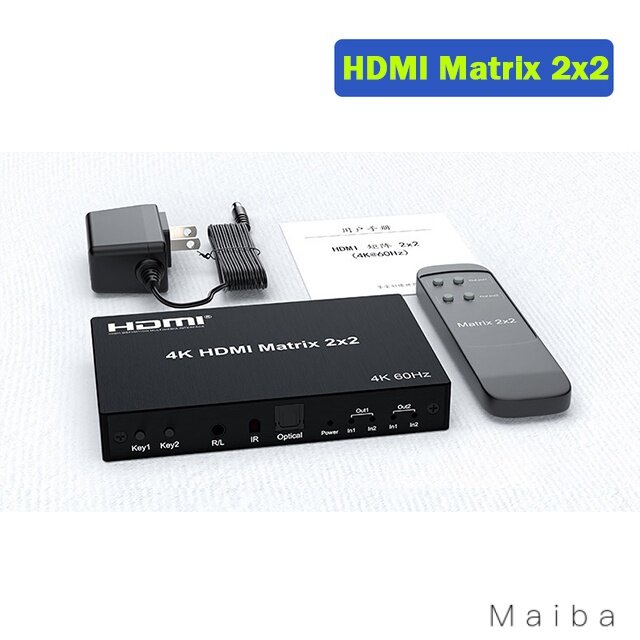 HDMI Matrix 2x2 4x2 Matrix HDMI Switcher 4 in 2 Out with Optical 3.5mm ... HDMI Matrix 2x2 4x2 Matrix HDMI Switcher 4 in 2 Out with Optical 3.5mm ...