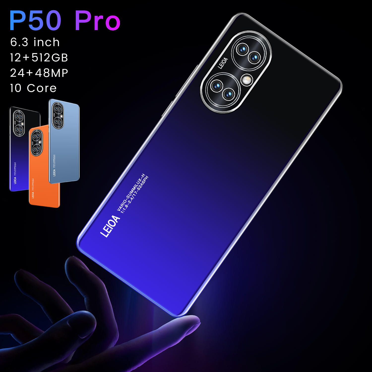 【การจัดส่ง + Ready】12GB RAM + 512GB ROM P50 Pro สมาร์ทโฟน Android 10.0โทรศัพท์มือถือ6.3นิ้ว Full ...