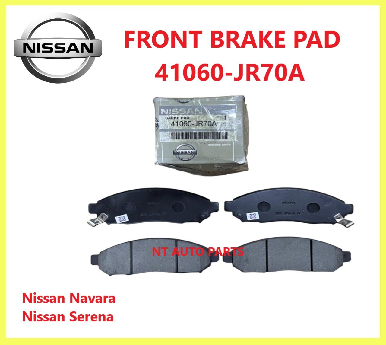 Nissan FRONT BRAKE PAD -NISSAN NAVARA 2.5 /NISSAN SERENA ( 41060-JR70A ...