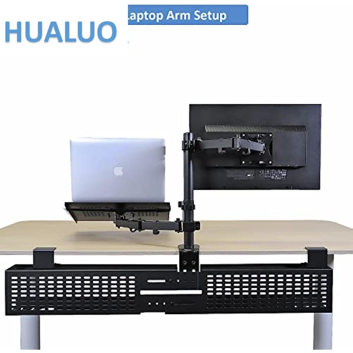 HUALUO 80cm Under Desk Cable Management Tray Kit - Horizontal ...