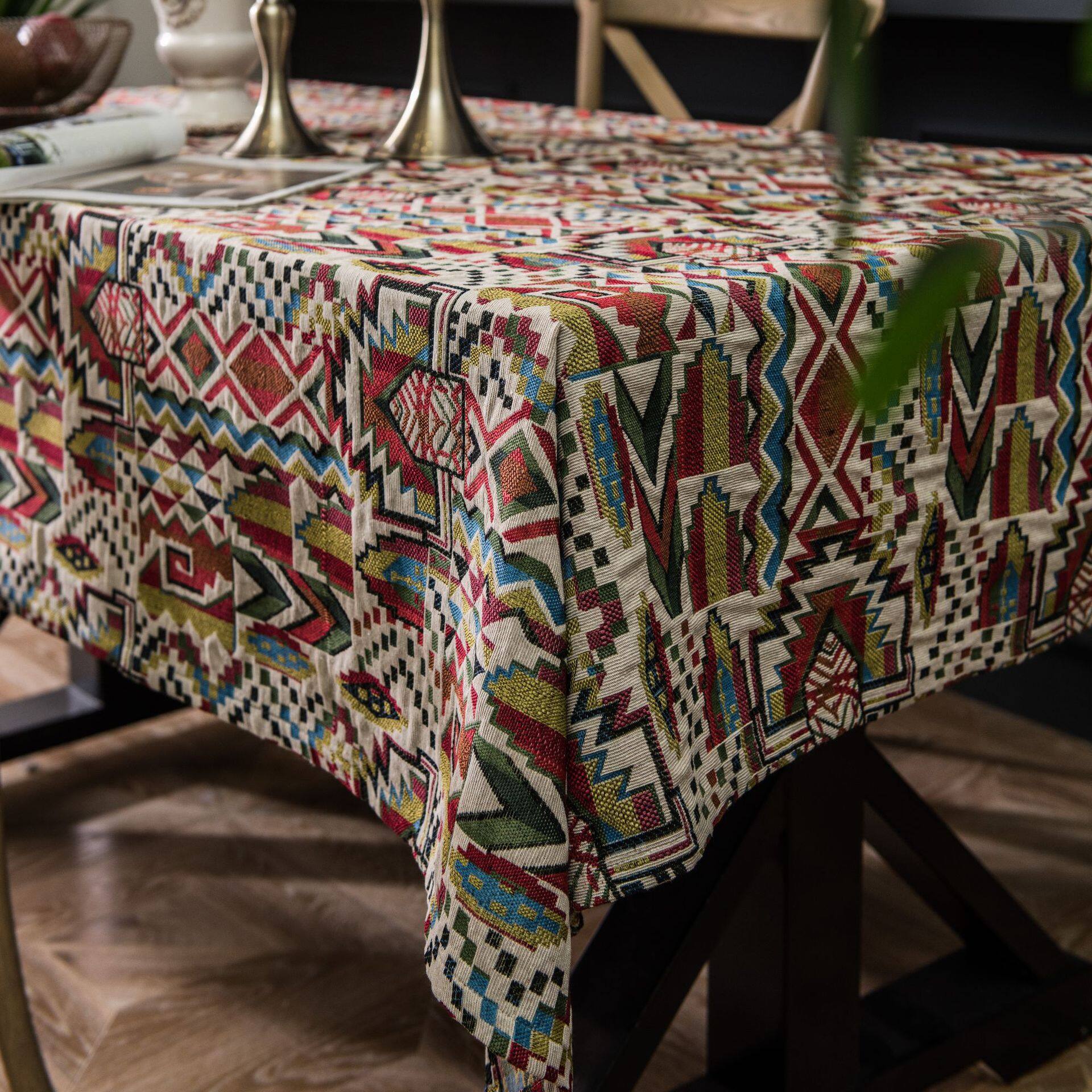 GZ American Tablecloth Color Jacquard Tablecloth Double-sided Pattern ...