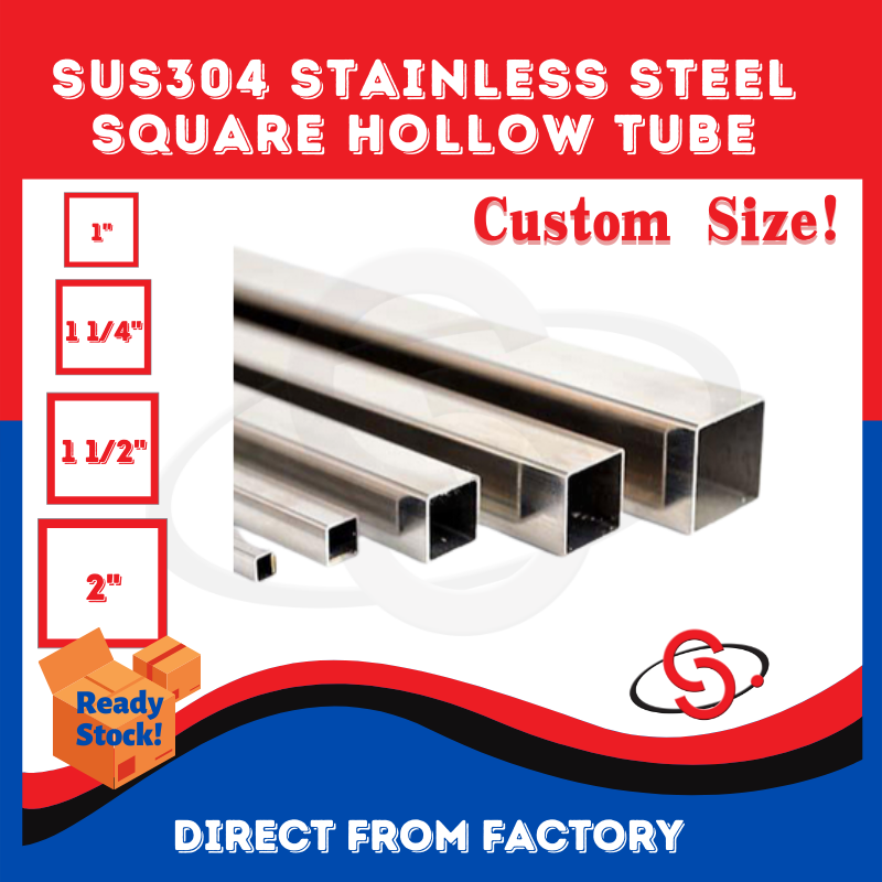 SCM SUS304 Square Hollow Stainless Steel Tube Besi Keluli Square Besi ...