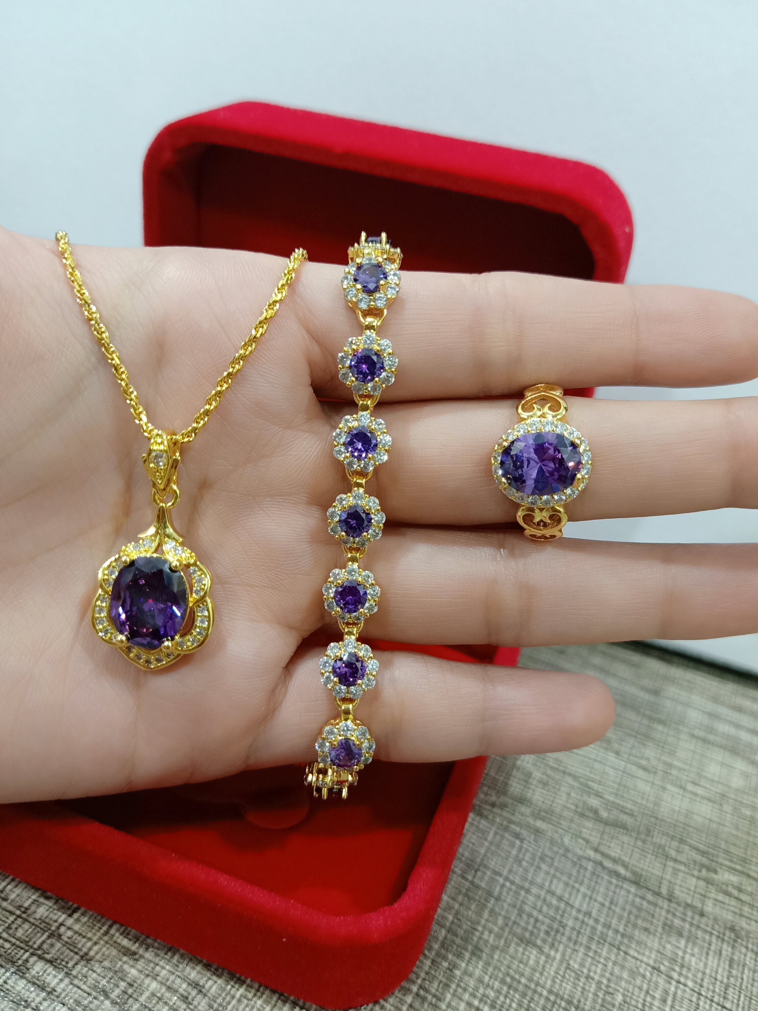 FULL SET BATU UNGGU SUASA 18K / 375 | Lazada