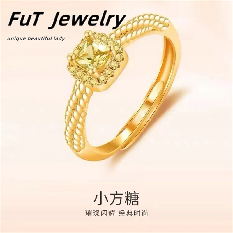 【Ready stock】Japan and South Korea's new K-gold topaz zircon ring ...