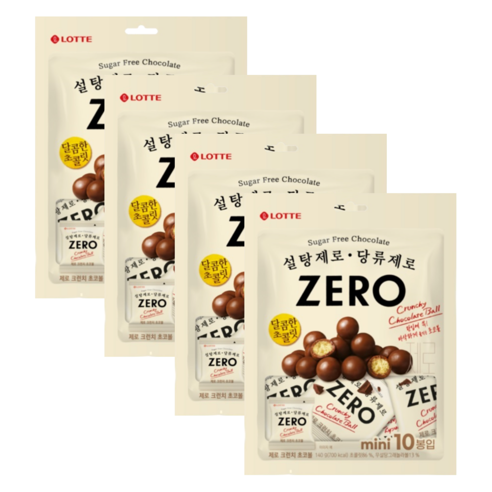 Lotte Sugar Zero Crunch Chocolate Ball Korean Sugar Free Chocolate Zero ...