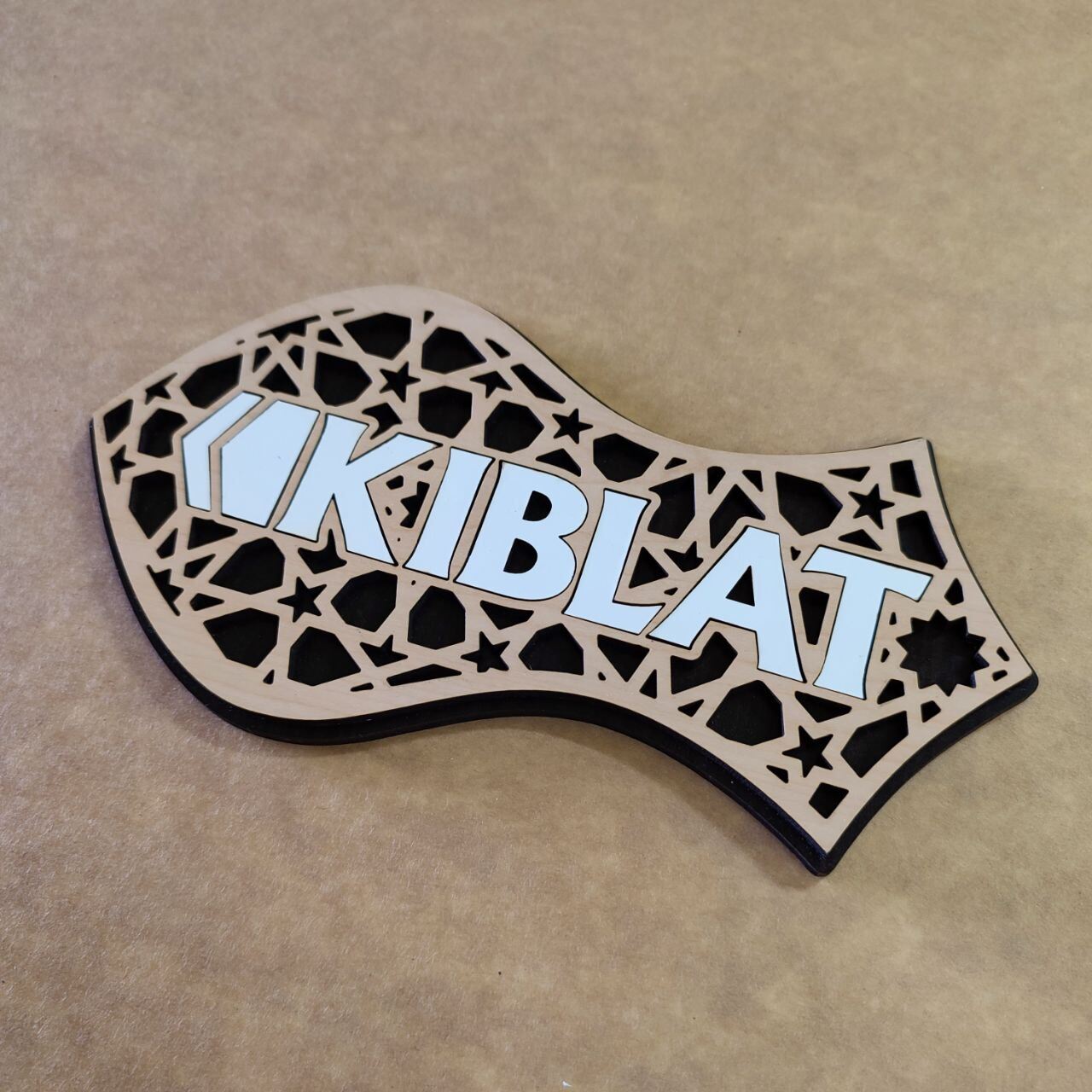 Penunjuk Arah Kiblat Premium / Qiblat Sign / Penanda Kiblat Jenis Kayu ...