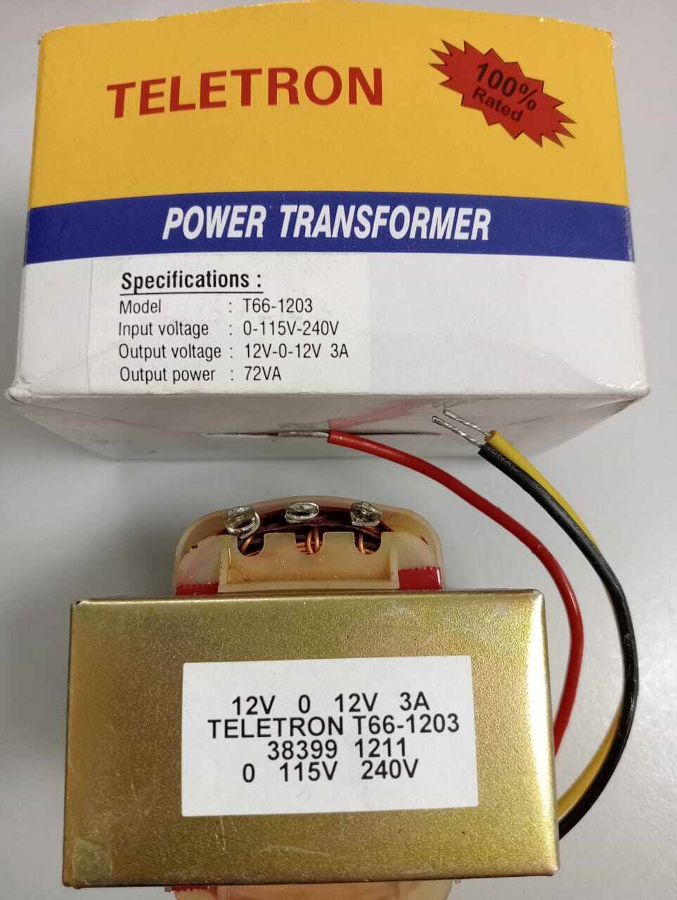 TELETRON TRANSFORMER T66-1203 72VA | Lazada