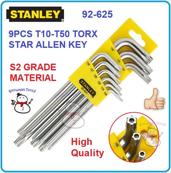 STANLEY 9PCS TORX KEY SET T10 T50 Heavy Duty 92625 92 625 STAR ALLEN