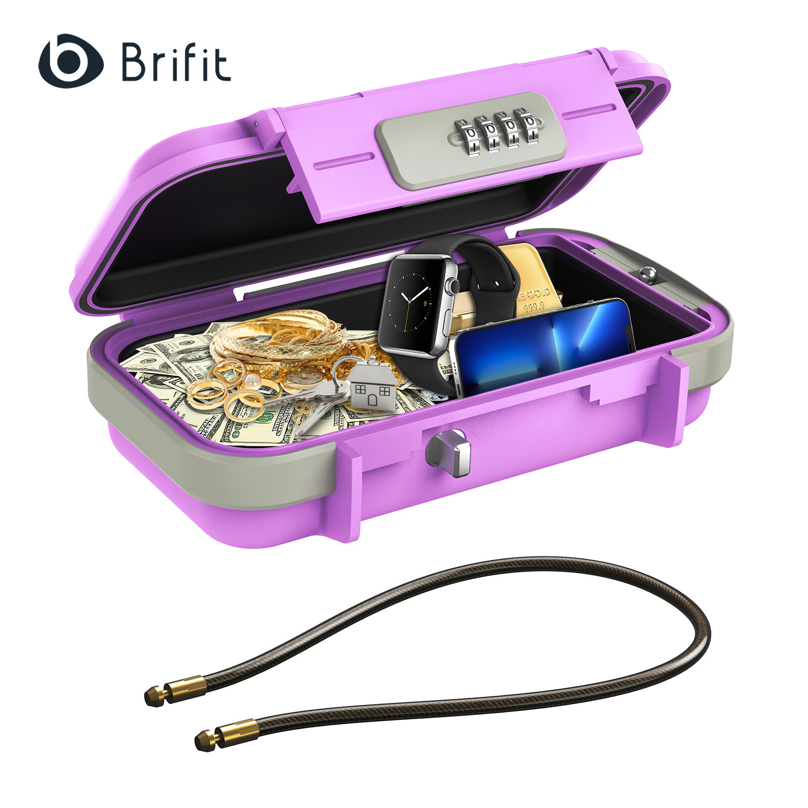 Brifit Security Lockbox Safe Small Portable Security Combination Lock ...