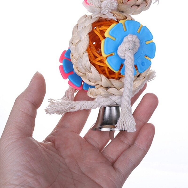 Parrot Toys Swing Parrot Cage Ball Hanging Pet Bird Toys Bites Climb ...