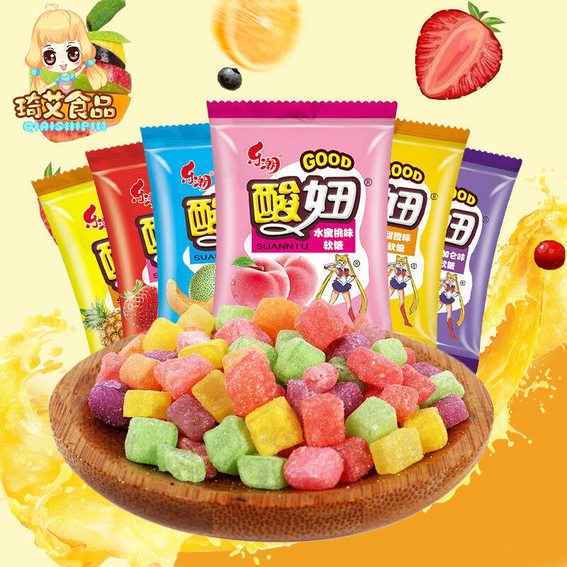 Le Chao Sour Girl Gummy Fruit Candy Multi-flavored Gummy Candy ...