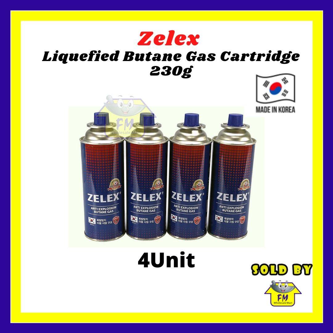 ZELEX Liquefied Butane Gas Cartridge Refill 230g / Gas Tin / Gas Dapur ...