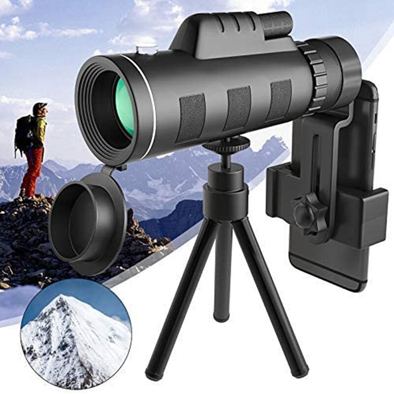 Monocular Telescope,40X60 Monocular with Smartphone Holder & Tripod ...